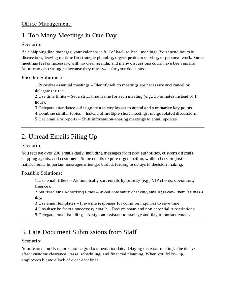 Office Management | PDF | Cargo | Business