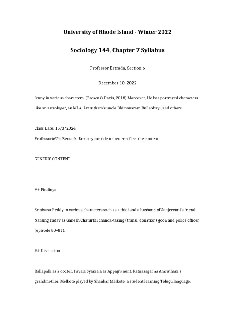 Amrutham TV Show Analysis and Syllabus | PDF