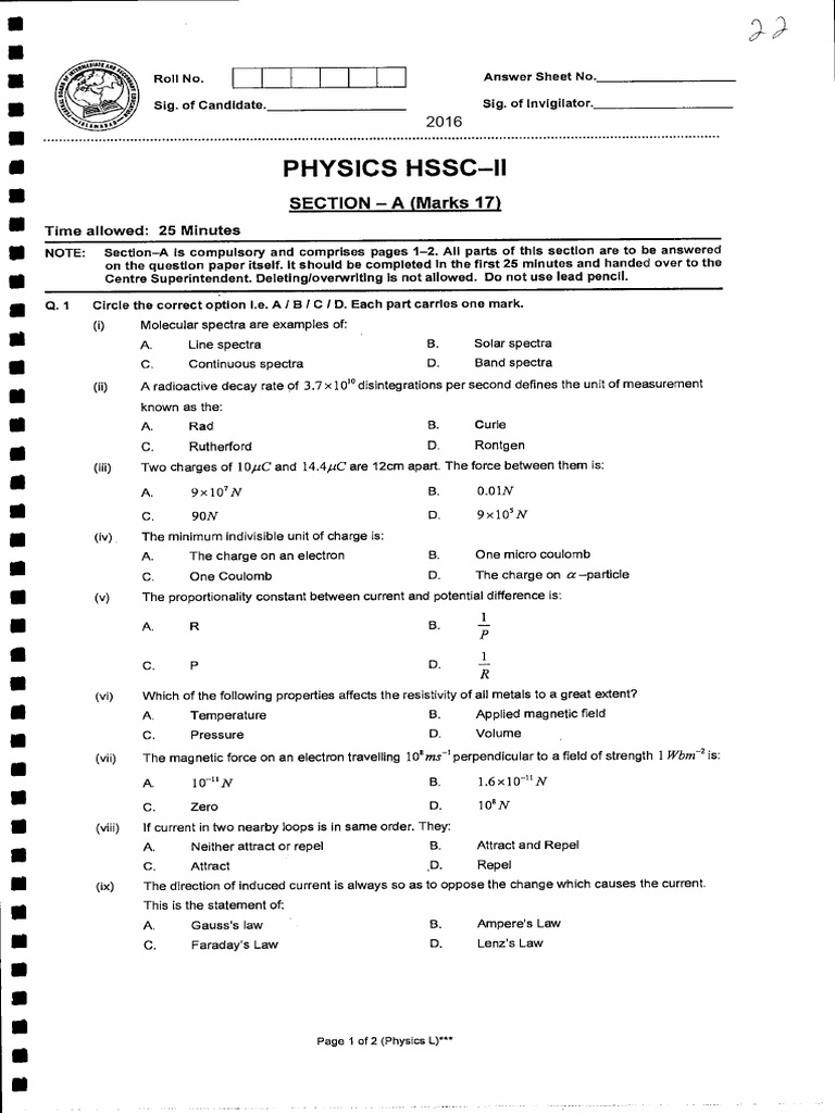 Xii Phy Pastpapers Merged | PDF | Electron | Inductor