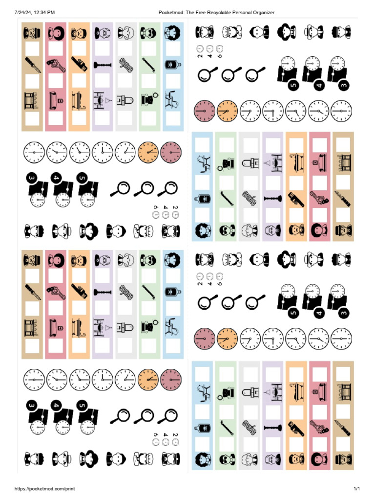 Pocketmod - TimeTrackers 2024-07-24 | PDF