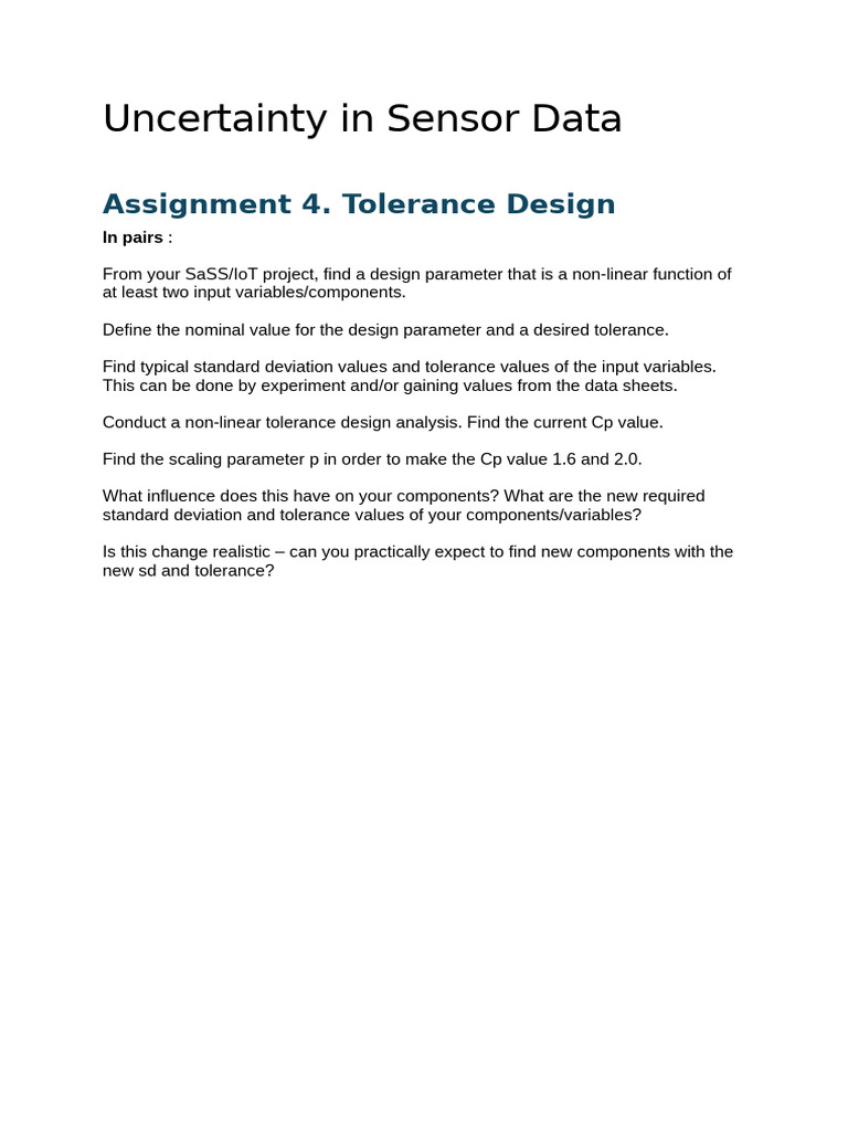 5 - Tolerance Design Assignment | PDF