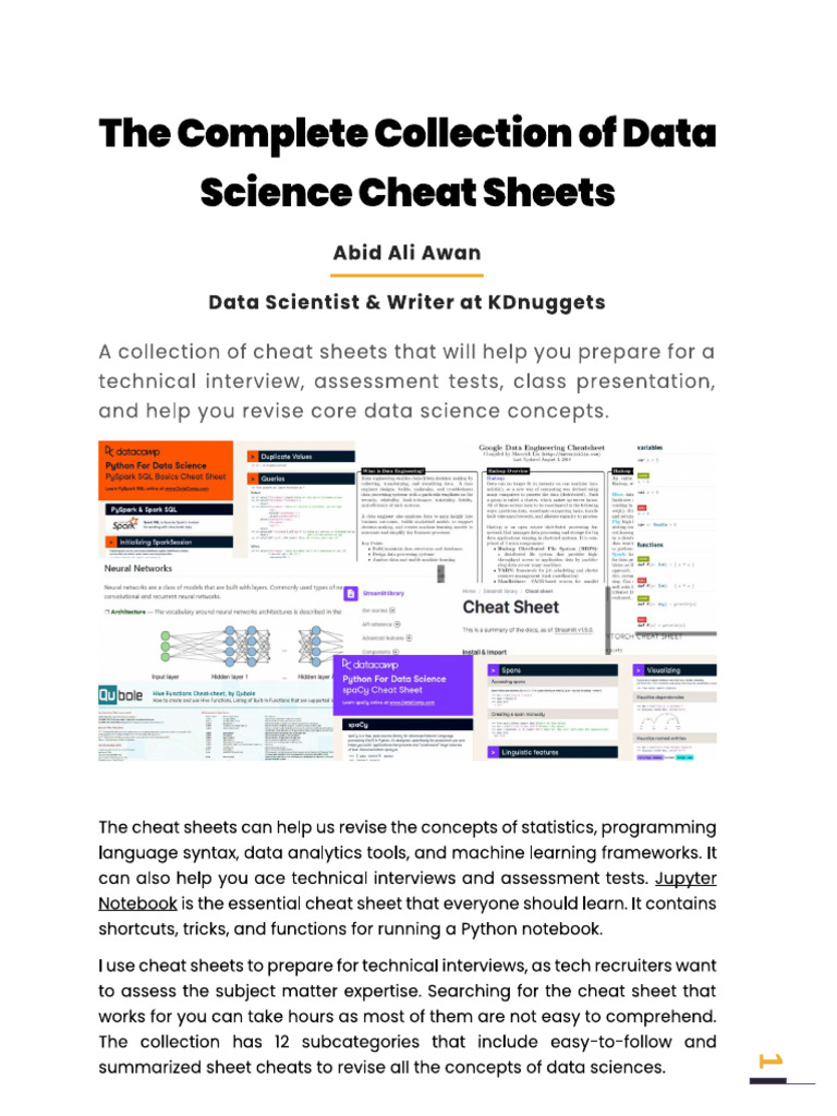 Data Science Cheet Sheet | PDF