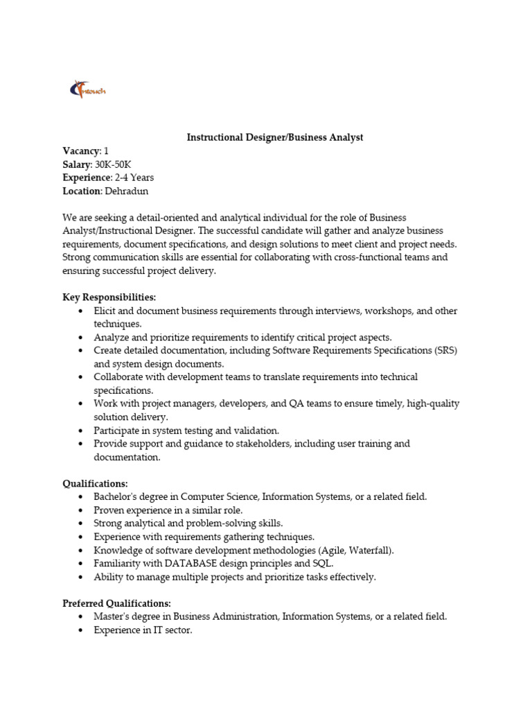 Instructional Designer JD | PDF