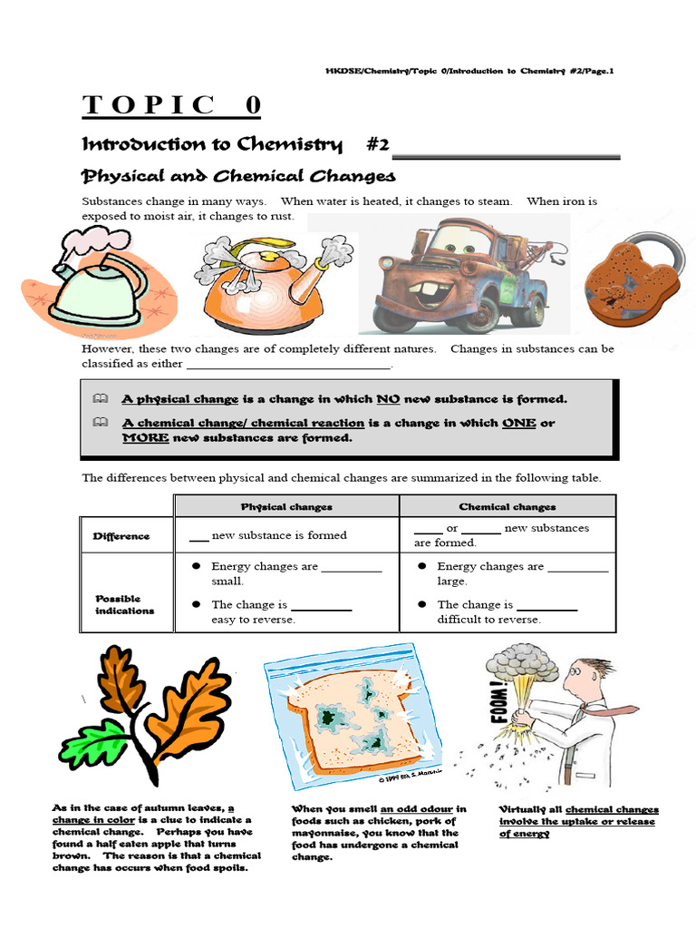 Su - 0 - 2 - Physical and Chemical Changes (OK) | PDF | Oxide ...