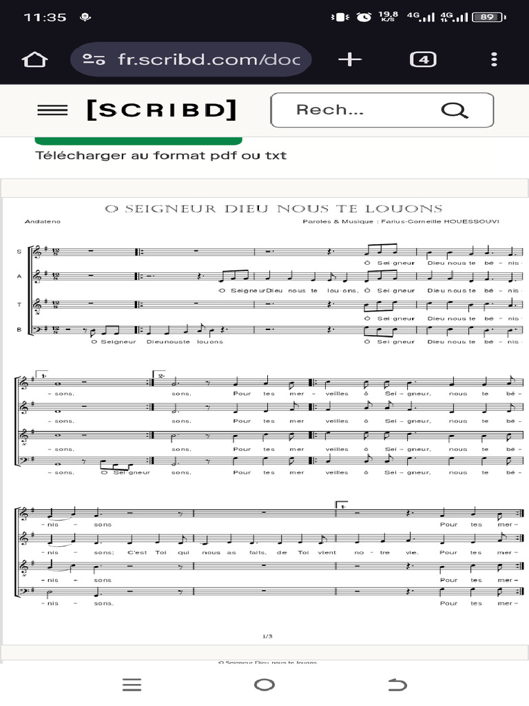 O Seigneur Dieu Nous Te Louons | PDF