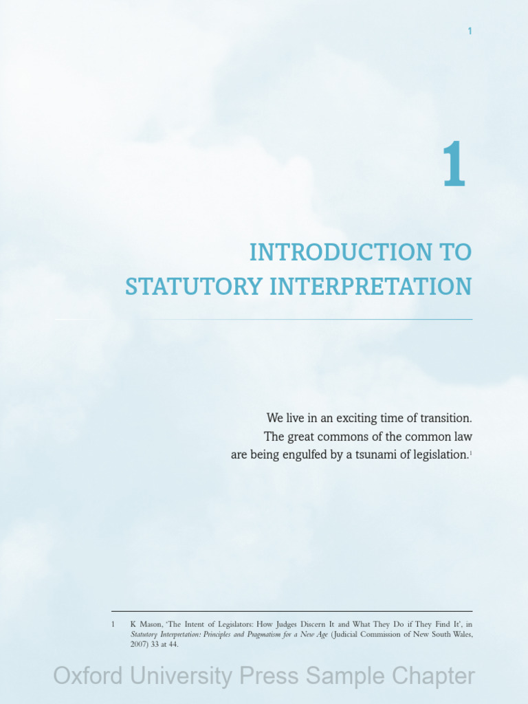 Introduction To Statutory Interpretation | PDF | Statutory Interpretation | Common Law