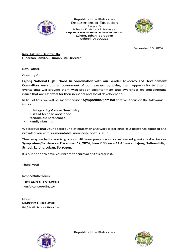 GAD Letter | PDF