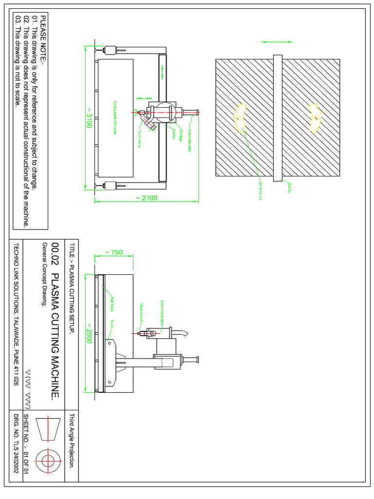 Plasma Cutting Machine - General Concept Drawing | PDF