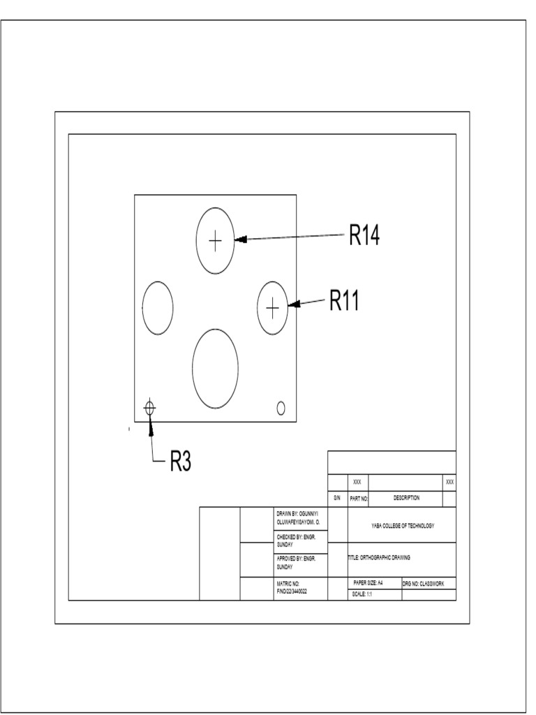 Orthographic Drawing Classwork Document | PDF
