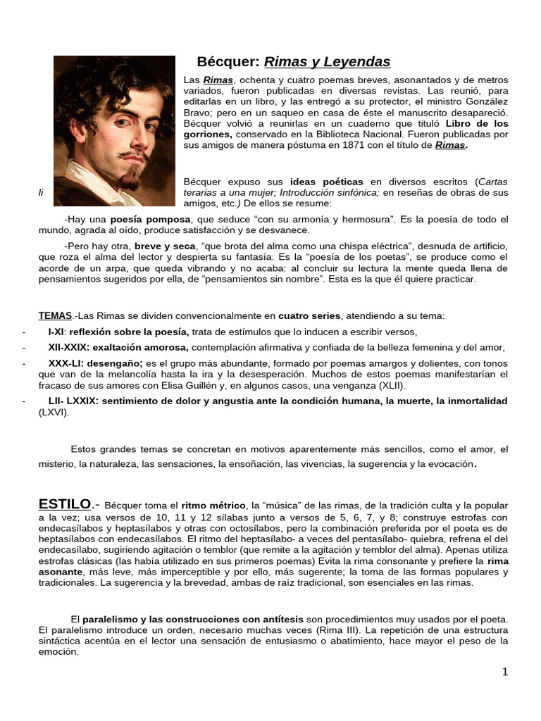 Bécquer Rimas y Leyendas | PDF | Poesía