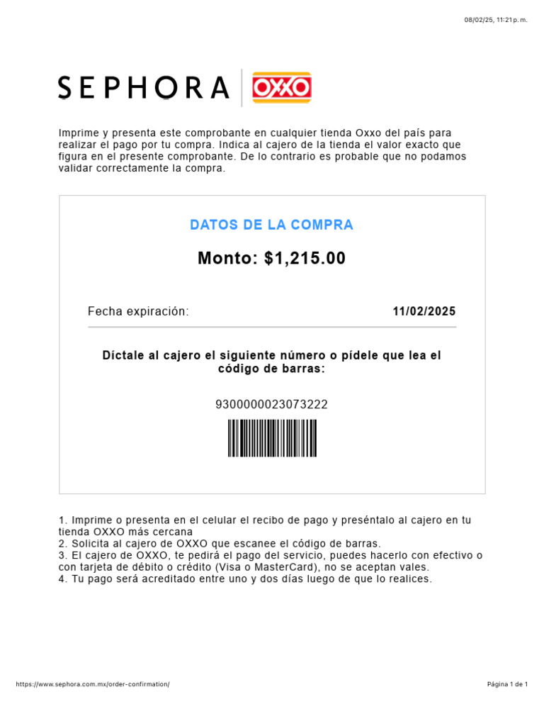 Compra Confirmada - Sephora | PDF