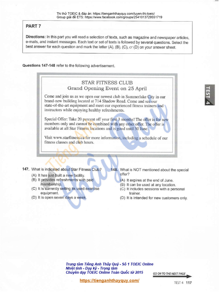 Reading PART 7 | PDF