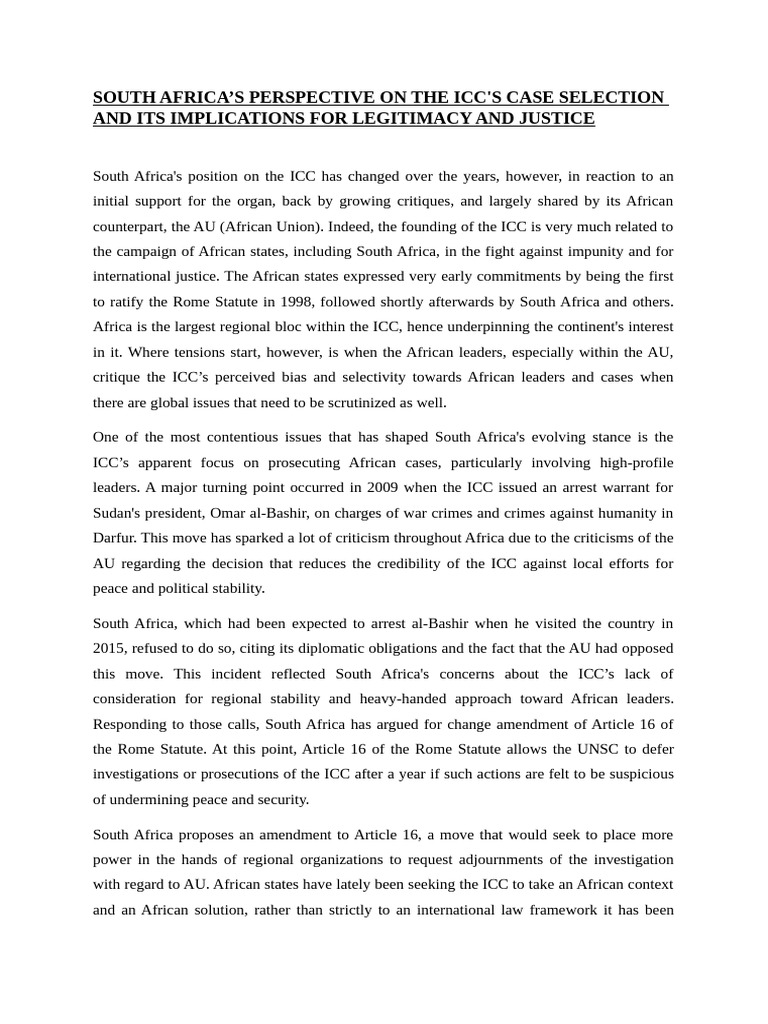 Shubhangi Mukherjee PIL Summary | PDF | International Criminal Court | Omar Al Bashir