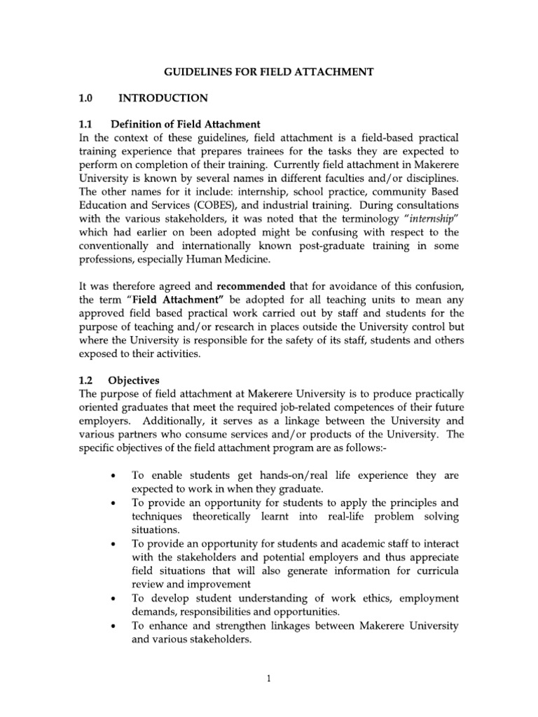 Field Practical Attachment | PDF