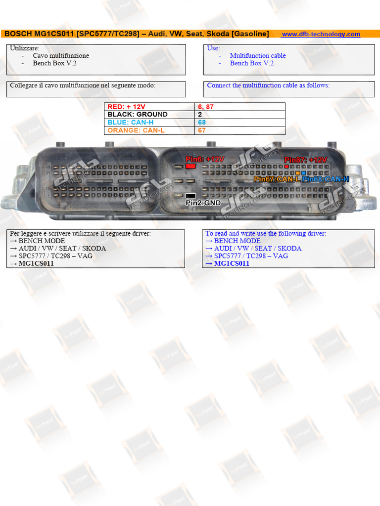 Bosch MG1CS011 Pinout Guide | PDF | Volkswagen Group | Motor Vehicle ...