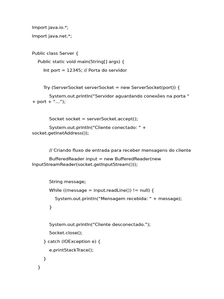 Java Socket Server and Client Example | PDF