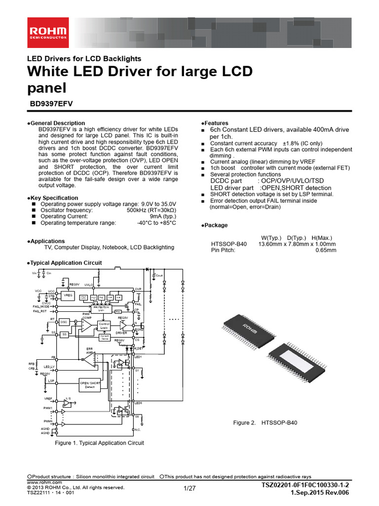 Bd9397efv Rohm | PDF | Power Supply | Direct Current
