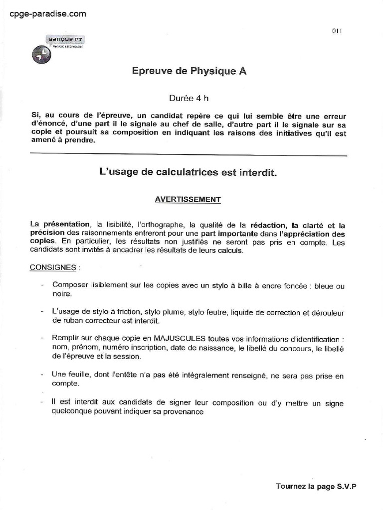 PT CCP 2024 Énoncé | PDF