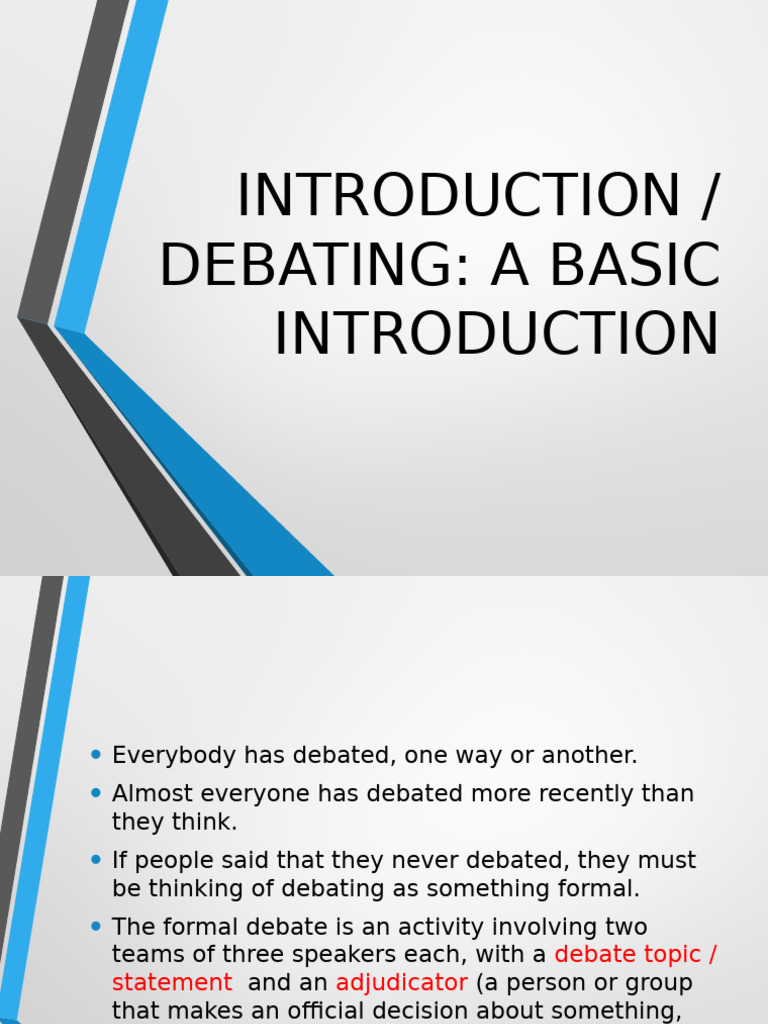 Debating A Basic Introduction | PDF | Argument