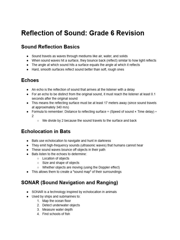 Sound Reflection and Gravity Concepts | PDF | Weight | Mass