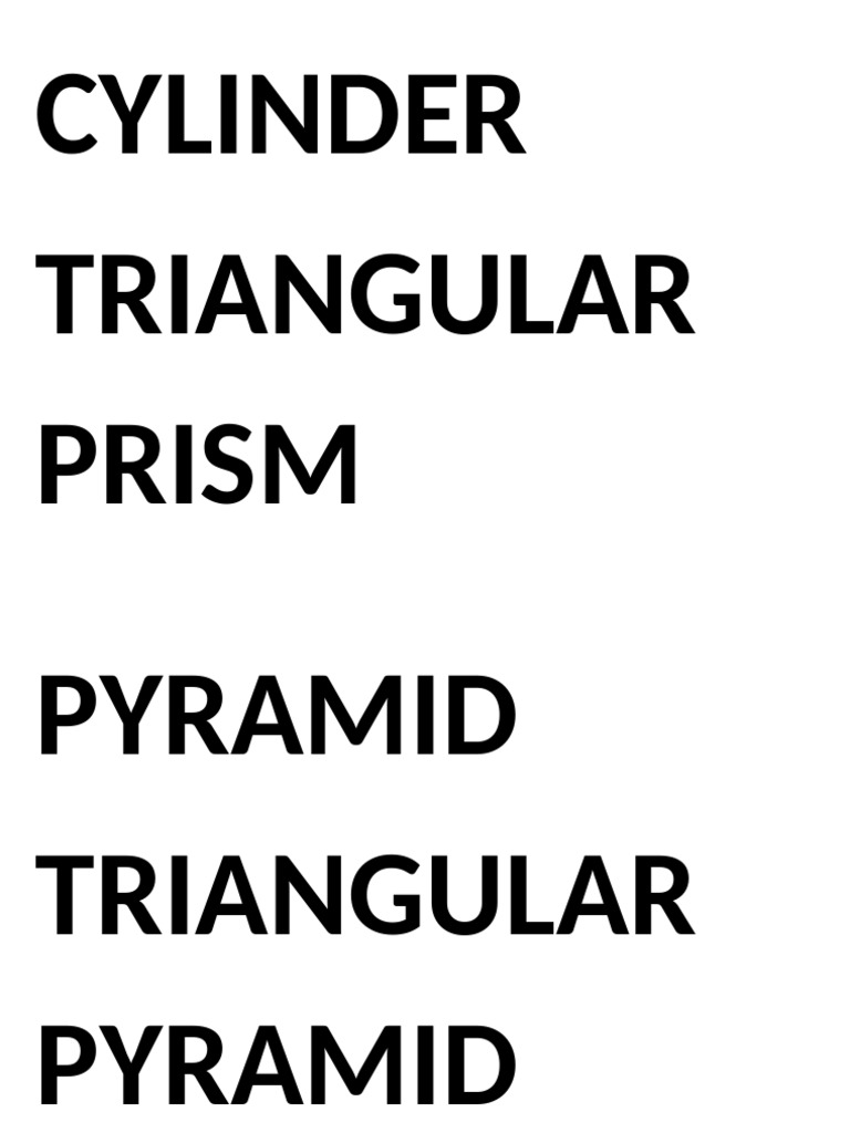 3D Shapes: Cylinders, Prisms, Pyramids | PDF