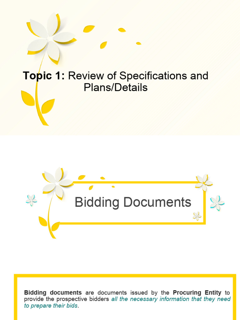 Lesson 1 Bidding Documents | PDF | Specification (Technical Standard) | Procurement