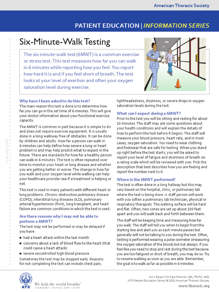 six-minute-walk-test (1) | PDF | Respiratory Diseases | Heart