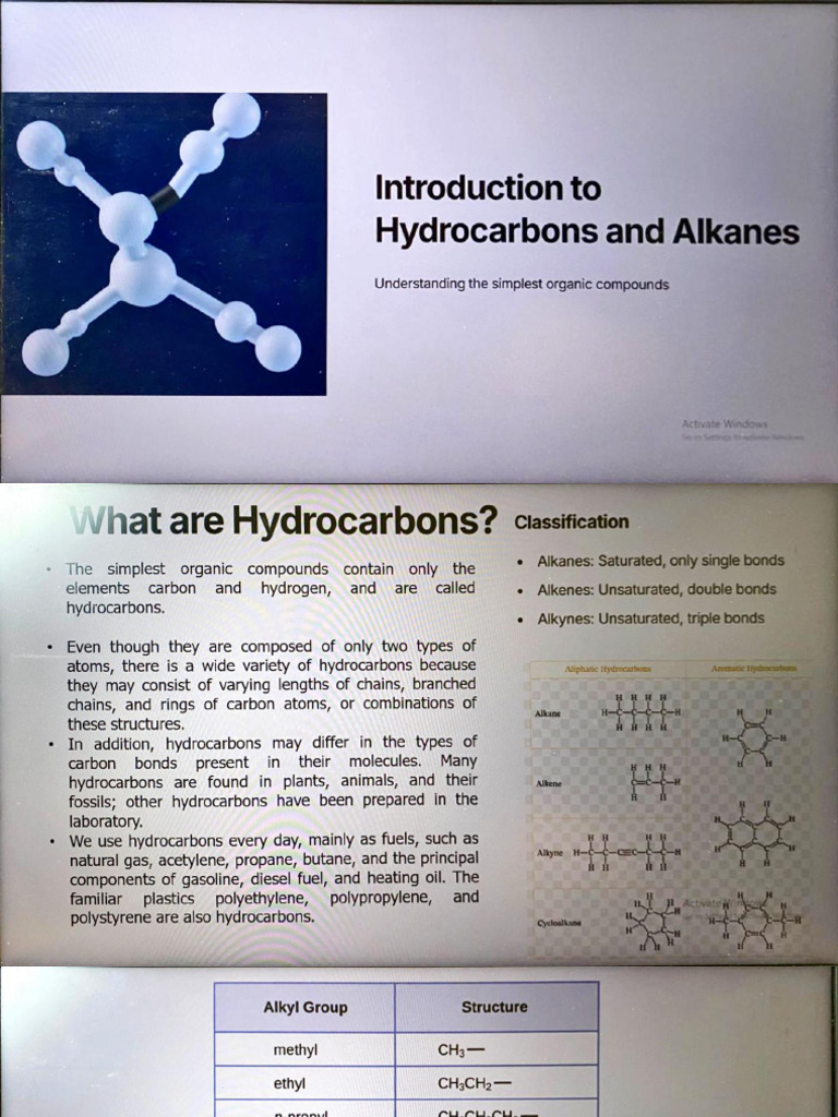 Hydrocarbons and Alkanes | PDF