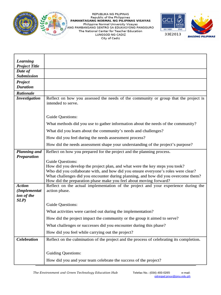Reflection-Paper-Template 2 | PDF | Cognition | Learning