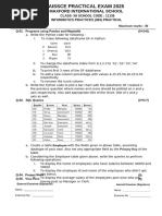 AISSCE 2024 XII IP Practical Question Paper Set A | PDF | Table (Database) | Data Management ...