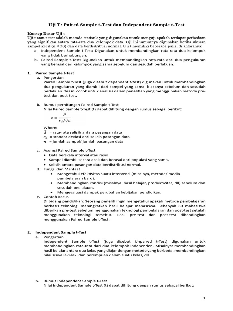 Kasus Uji T | PDF