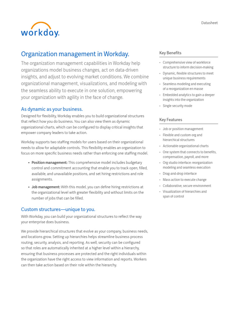 Organization Management in Workday Datasheet en Us | PDF | Hierarchy ...