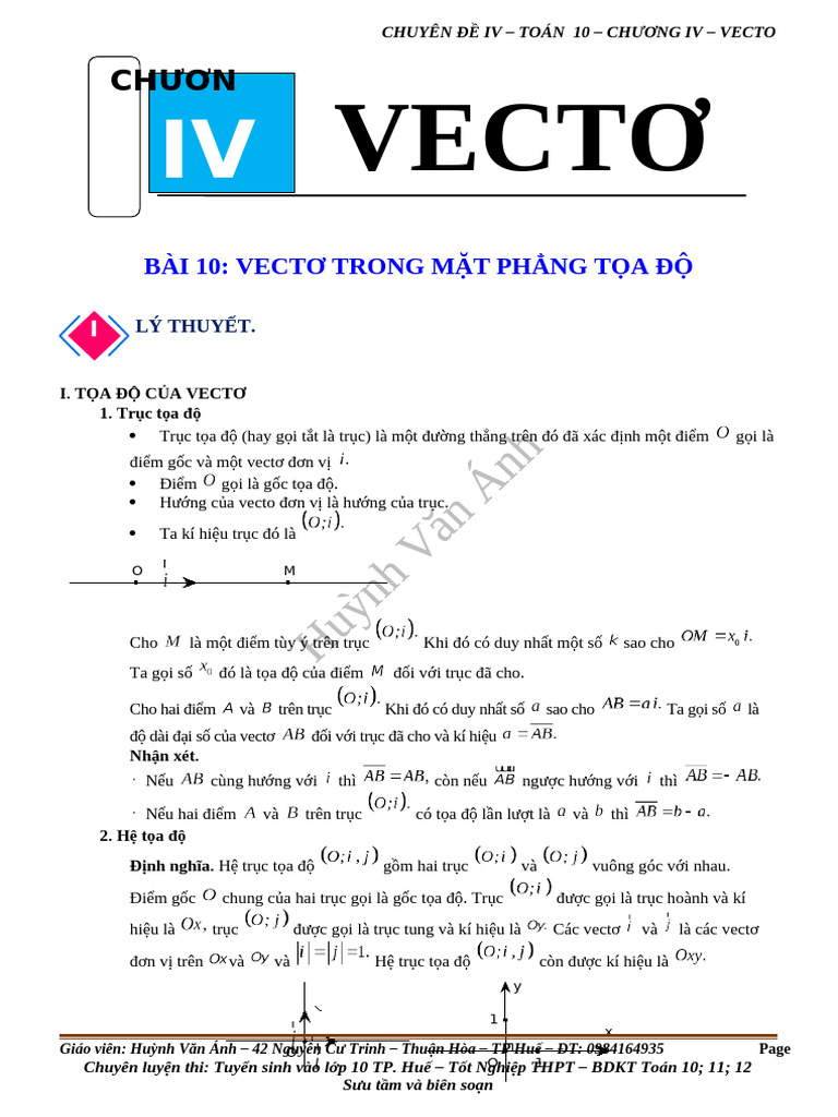 004.10.1 Toan 10 b10 c4 Vecto Trong Mat Phang Toa Do de Tr159 | PDF