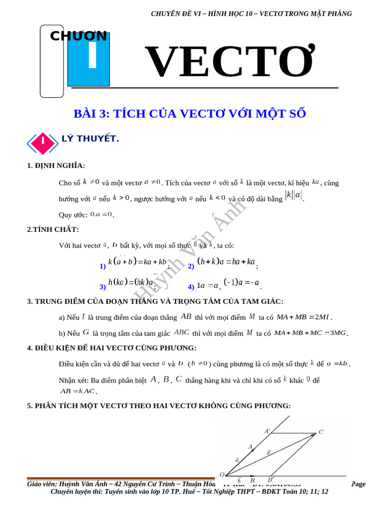 004.09.1 Toan 10 b9 c4 Tich Cua Mot Vecto Voi Mot So HDG | PDF