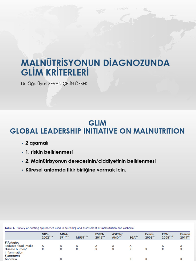 Hafta Malnütrisyonun Diagnozunda Glim Kriterleri-1 | PDF