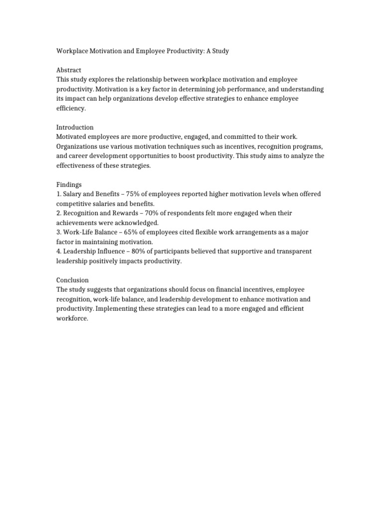 Boosting Employee Productivity Through Motivation | PDF