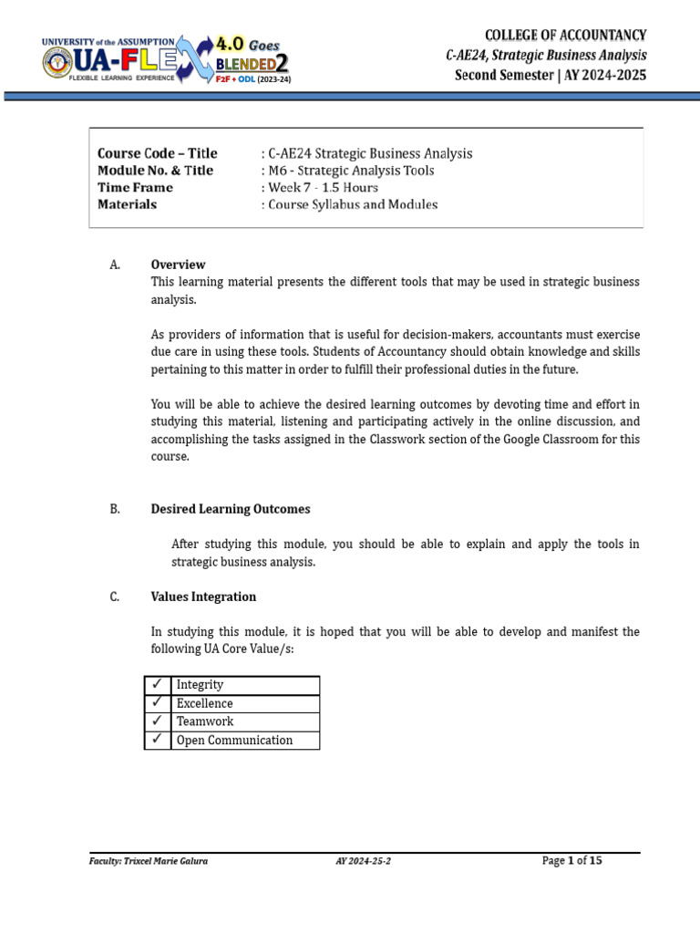 C AE24 Module 6 Strategic Analysis Tools | PDF | Computer Security | Security