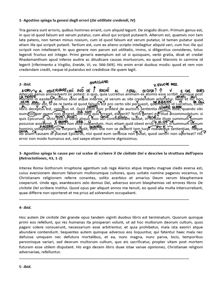 Versioni Latino Sant'Agostino | PDF