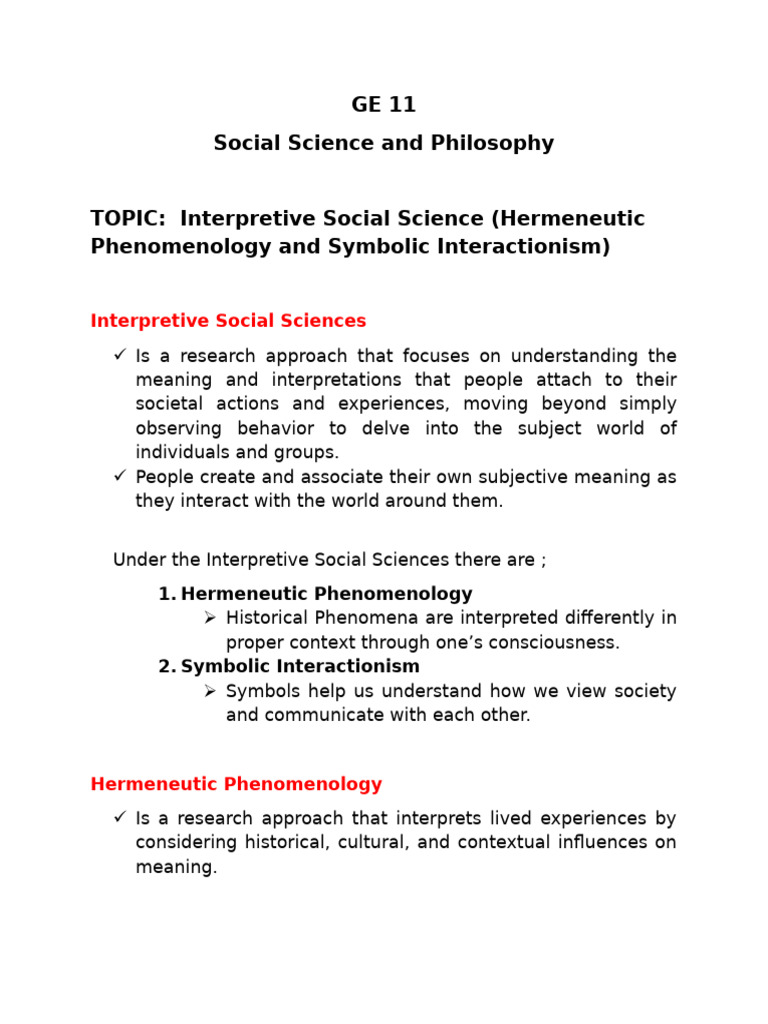 Group 2 - Interpretive Social Science | PDF | Hermeneutics ...