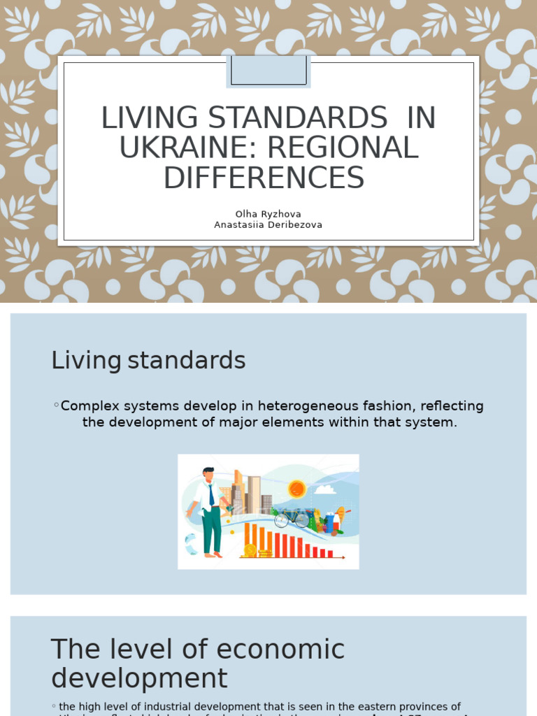Living Standards in Ukraine Regional Differences . | PDF