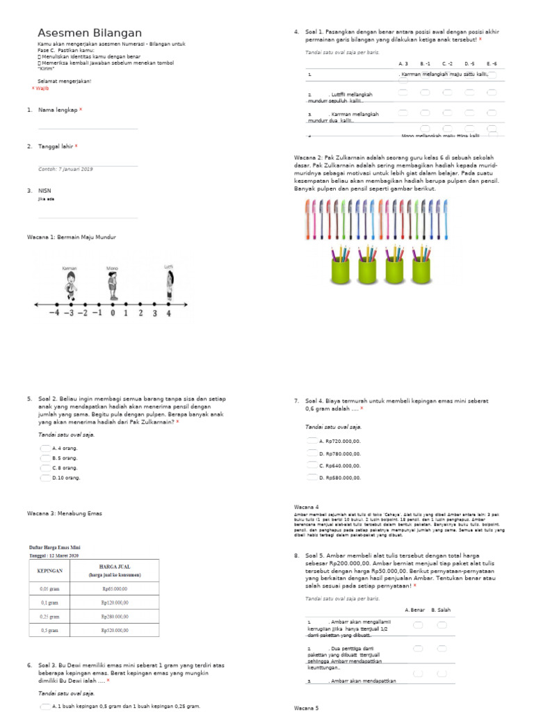 01 Naskah Soal Numerasi | PDF