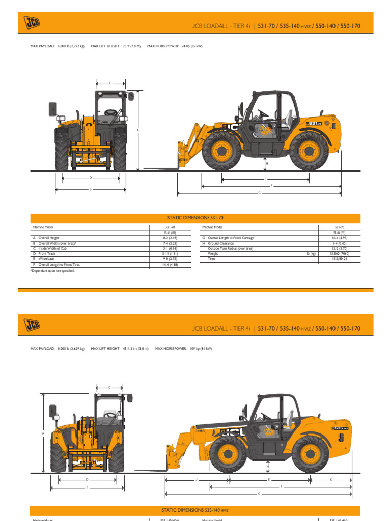 TeleHandlers JCB-550-140 DS | PDF | Horsepower | Length