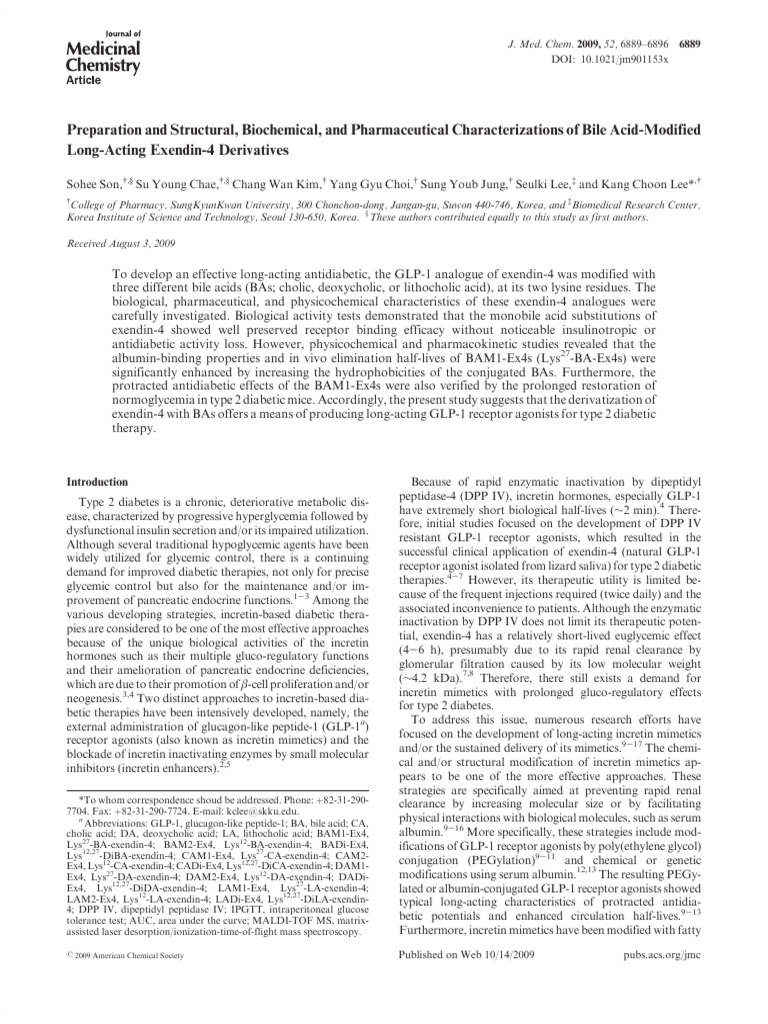 BA Acylated Exendin (GLP1) | PDF | High Performance Liquid ...