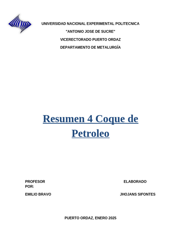 Coque de Petróleo: Proceso y Usos | PDF | Agrietamiento (Química ...