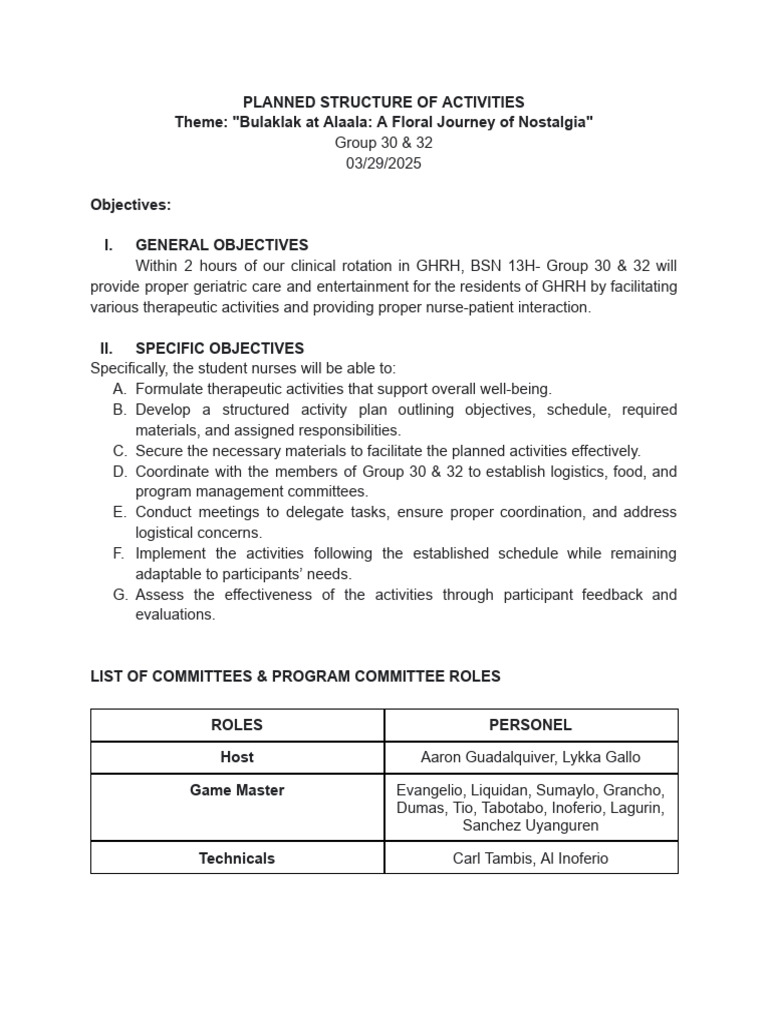 PLANNED-STRUCTURE-OF-ACTIVITIES | PDF | Memory | Creativity