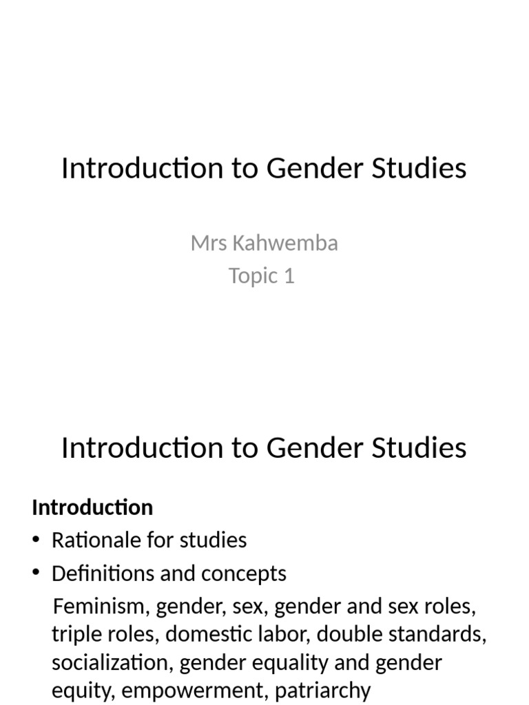 Introduction To Gender 1 | PDF | Gender | Gender Studies
