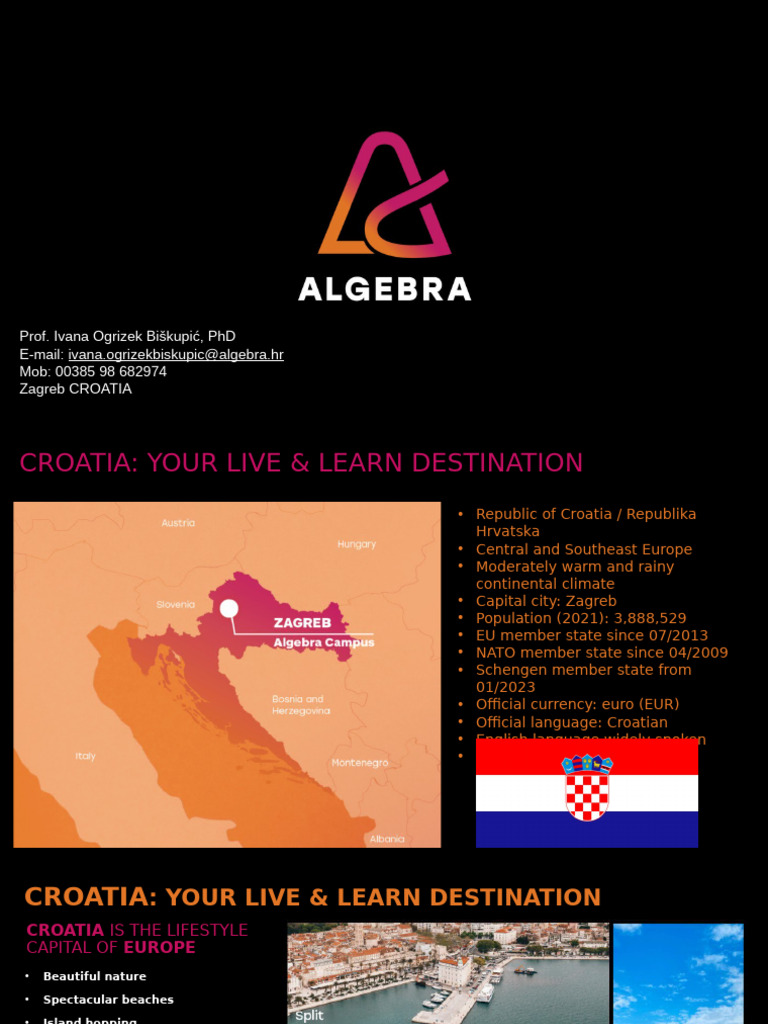 13 10 Algebra University PARTNERS Presentation September 2024 | PDF | Croatia
