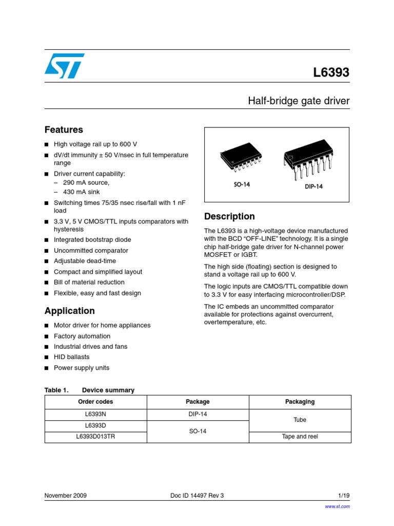 Features: Half-Bridge Gate Driver | PDF | Mosfet | Computer Engineering