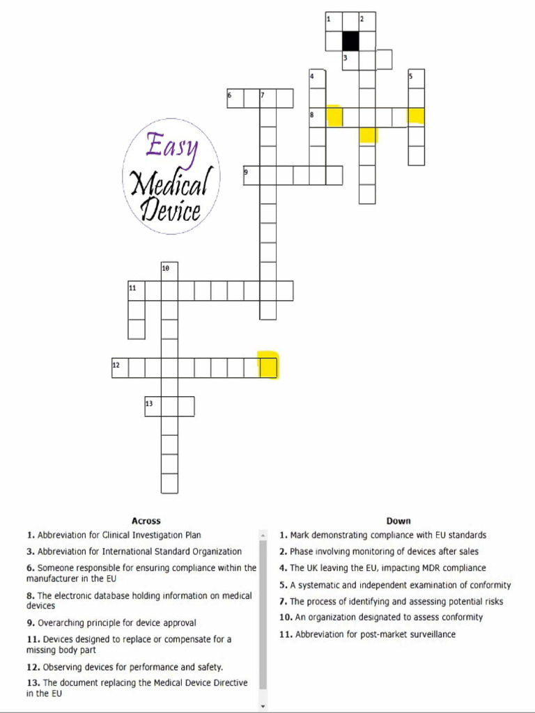 Crosswords MDR Easy Medical Device Dec 26 2024 1735302313 | PDF