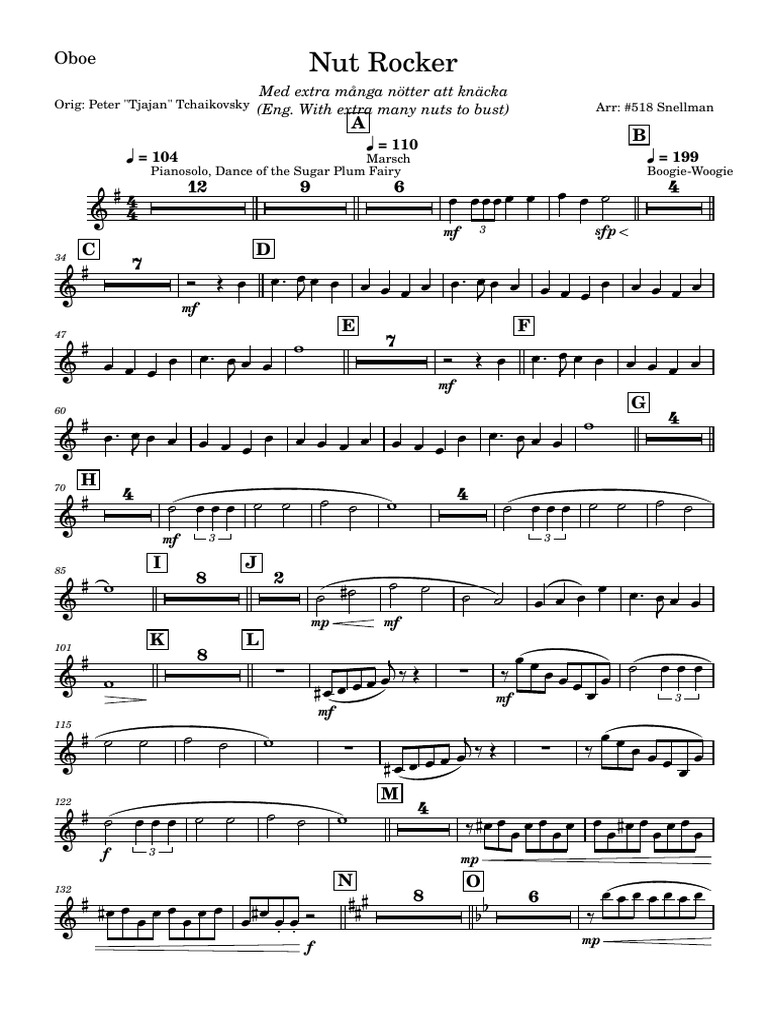 Nut Rocker Oboe Arrangement | PDF
